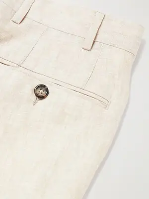 Canali Slim-fit Straight-leg Linen Suit Trousers