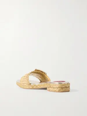ROGER VIVIER 25 Crystal-embellished Raffia Sandals