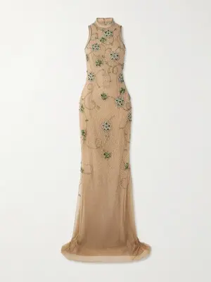 GEORGES HOBEIKA Bead And Crystal-embellished Gown