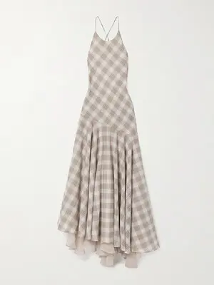 KALLMEYER Eve Asymmetric Layered Maxi Dress - Brown