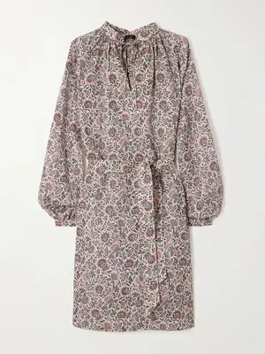 Loro Piana Billie Belted Floral-print Mini Dress - Pink