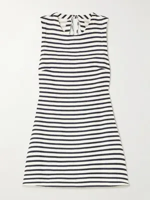 Faithfull The Brand Julia Striped Linen Mini Dress - Blue