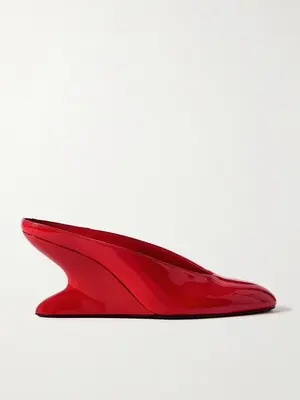Alaïa Patent-leather Wedge Mules