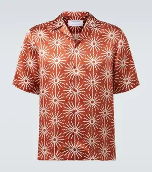 Frescobol Carioca Roberto Printed Silk Bowling Shirt