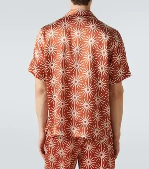 Frescobol Carioca Roberto Printed Silk Bowling Shirt