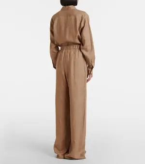 Loro Piana Valerio High-rise Wide-leg Pants - Brown