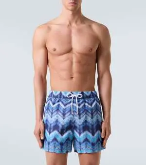 Missoni Zigzag Printed Swim Trunks - Blue