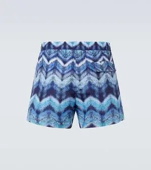 Missoni Zigzag Printed Swim Trunks - Blue