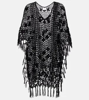 Anna Kosturova Fringed Crochet Cotton Kaftan