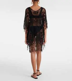 Anna Kosturova Fringed Crochet Cotton Kaftan
