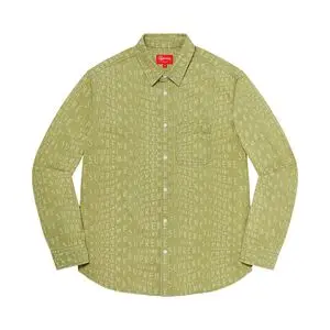 Supreme Wrap Jacquard Logos Denim Shirt 'sage - Green