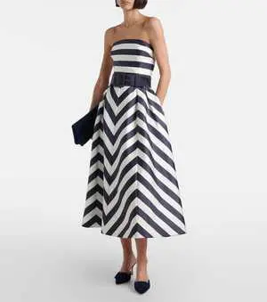 Rebecca Vallance Ariadne Striped Midi Dress