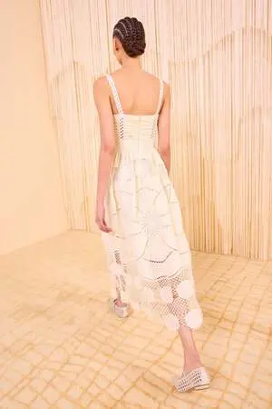 Ulla Johnson Juno Embroidered Linen Midi Dress