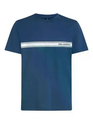 Karl Lagerfeld Elongated-logo Beach T-shirt - Blue