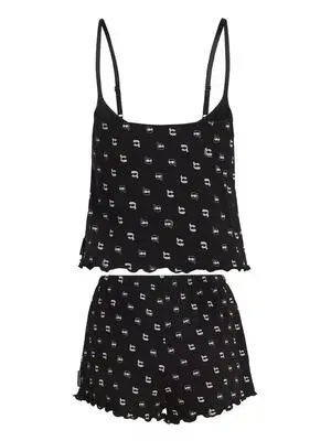 Karl Lagerfeld Scalloped-edge Pajama Set