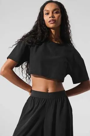 ALO Mesh Cropped Long Sleeve Tops