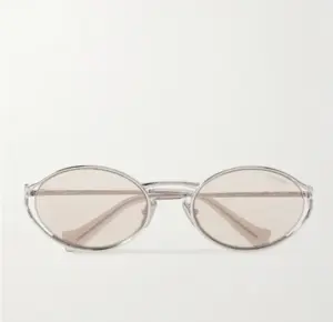 Miu Miu Oval-frame -tone Sunglasses - Silver