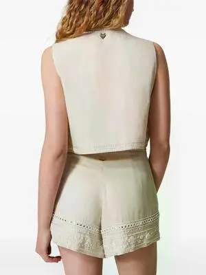 TWINSET Embroidered Shorts - Neutrals