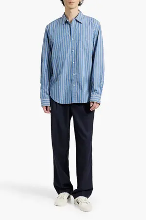 ALEX MILL Mill Striped Cottonpoplin Shirt - Blue
