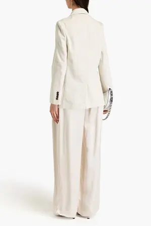 Brunello Cucinelli Double-breasted Metallic Cotton-blend Twill Blazer - Ivory