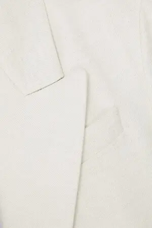 Brunello Cucinelli Double-breasted Metallic Cotton-blend Twill Blazer - Ivory