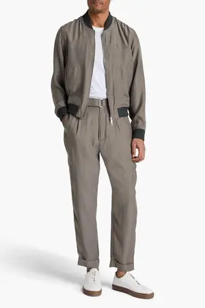 Officine Générale Hugo Tapered Lyocell Pants - Stone