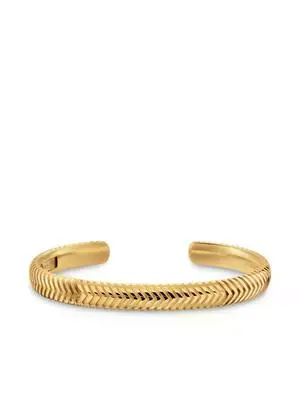 David Yurman 18kt Yellow Chevron Cuff Bracelet - Gold