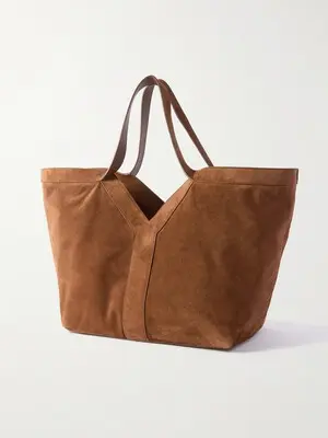 Saint Laurent Y Suede Tote - Brown