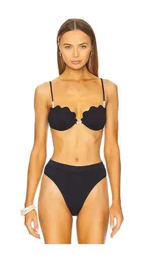 L*Space Sunrise Shell Bikini Top - Black