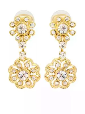 KENNETH JAY LANE Flower Drop Earrings - Gold
