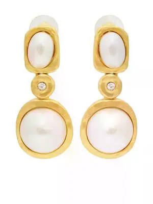 KENNETH JAY LANE Pearl Drop Earrings - Gold