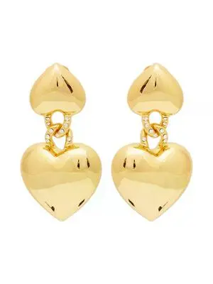KENNETH JAY LANE Heart-motif Drop Earrings - Gold