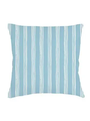 Anaya Ocean Drift Stripe Linen Euro Pillow With Down Alternative Insert - Blue