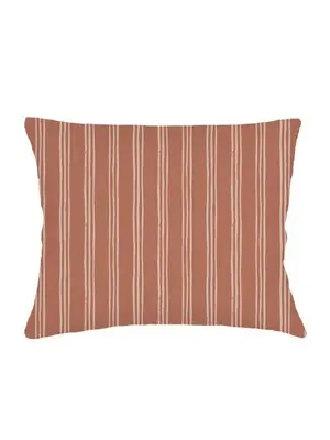 Anaya Ocean Drift Stripe Linen Dutch Euro Pillow With Down Insert - Brown
