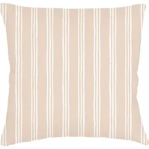 Anaya Ocean Drift Linen Euro Pillow With Down Insert - Beige Stripe