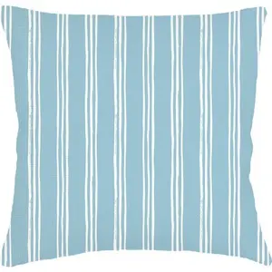 Anaya Ocean Drift Stripe Linen Euro Pillow With Down Insert - Blue