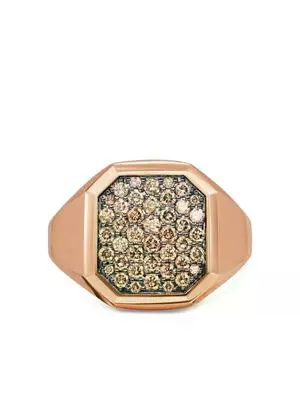 David Yurman 18k Rose Gold Streamline® Signet Ring With Diamonds - Pink