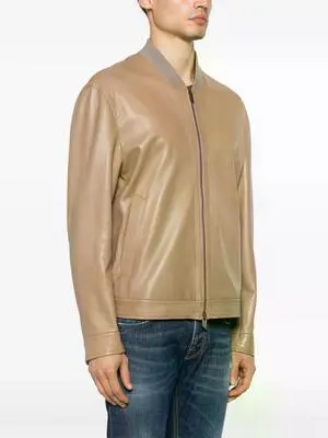 SALVATORE SANTORO Cuff-zipped Leather Jacket