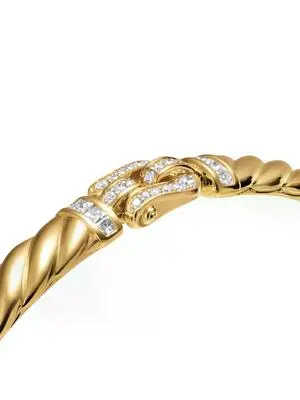David Yurman 18k Yellow Buckle Diamond Bracelet