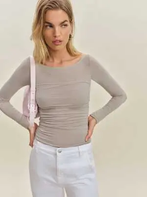 REFORMATION Julian Knit Top - Grey