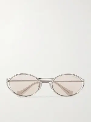 Miu Miu Oval-frame Sunglasses - Silver