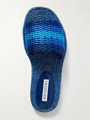 AQUAZZURA Playa Striped Cord Slides