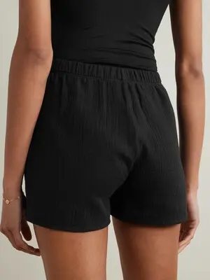 Eterne Jude Cotton-gauze Shorts - Black