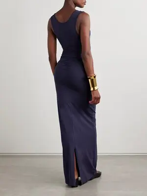 Another Tomorrow Ruched Stretch-jersey Maxi Dress