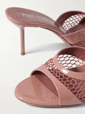 Paris Texas Lidia Patent-leather And Mesh Sandals