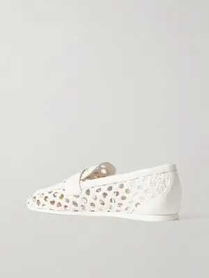 STUART WEITZMAN Thea Woven Leather Loafers - Neutrals