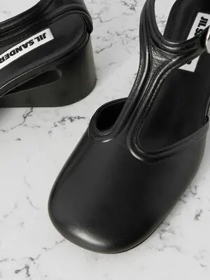 JIL SANDER Leather Mary Jane Pumps