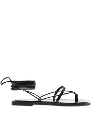 Philosophy Di Lorenzo Serafini Patent-finish Tie-fastening Sandals - Black