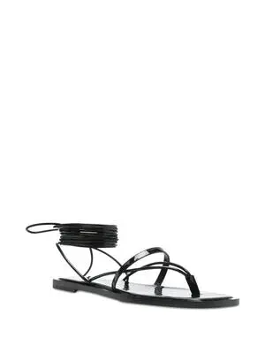 Philosophy Di Lorenzo Serafini Patent-finish Tie-fastening Sandals - Black