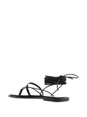 Philosophy Di Lorenzo Serafini Patent-finish Tie-fastening Sandals - Black